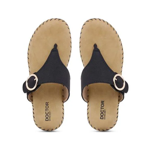 Buy DOCTOR EXTRA SOFT Women's Black Ortho Sandals Orthopaedic Diabetic ...