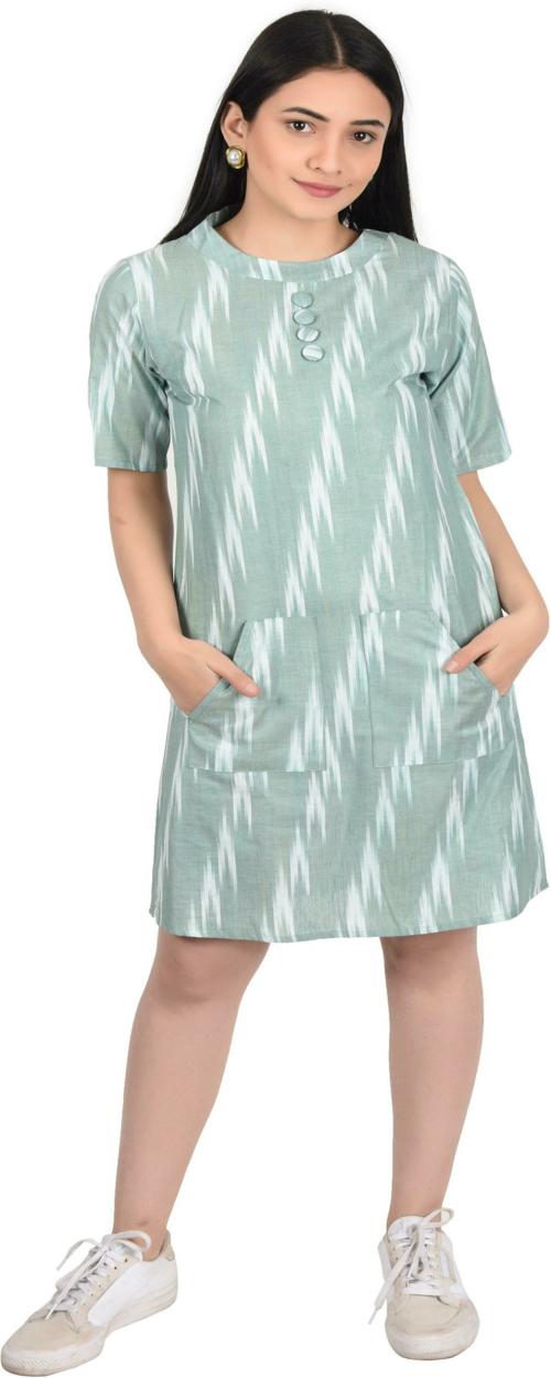 Buy SALETI Women Green Cotton Blend Dress (XL) l Womens casual dress l ...