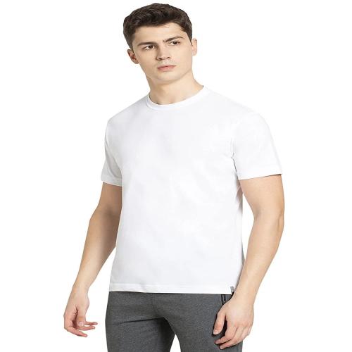 Buy DINAMIC Men's White Regular Fit Sarina Round Neck Solid T-Shirts ...