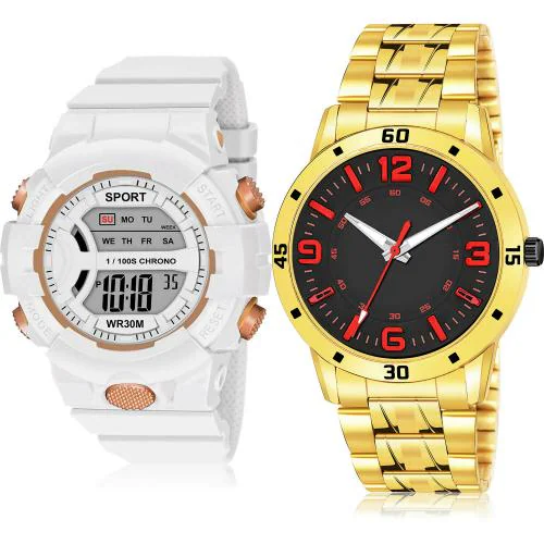 Buy TIMENTER Contemporary Chronograph Digital Kids Watch And Gold Chain ...