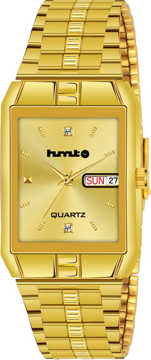 Buy HMTO Day And Date Analog Gold Watch For Men And Women (HMTOGXGLD010 ...