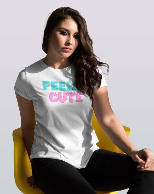 Buy Macmerise Feelin Cute White T-shirt for Womens Online at Best Prices in India - JioMart.