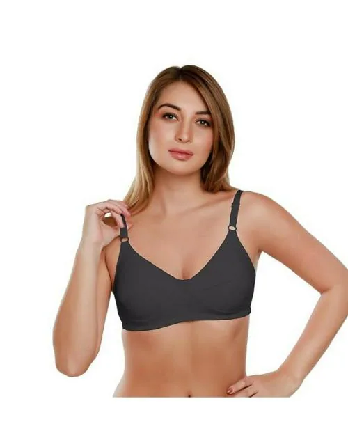 Buy DAISY DEE Women's Cotton Seamed Non-Wired Regular Straps Full Coverage Non-Padded Bra ...