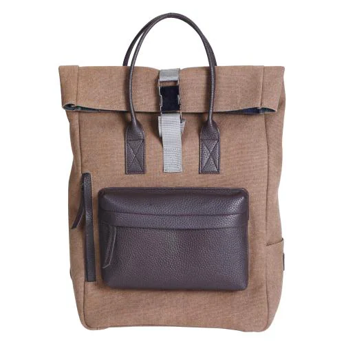Rustic Leather Astro Waxed Canvas Leather Laptop Backpack Brown - JioMart