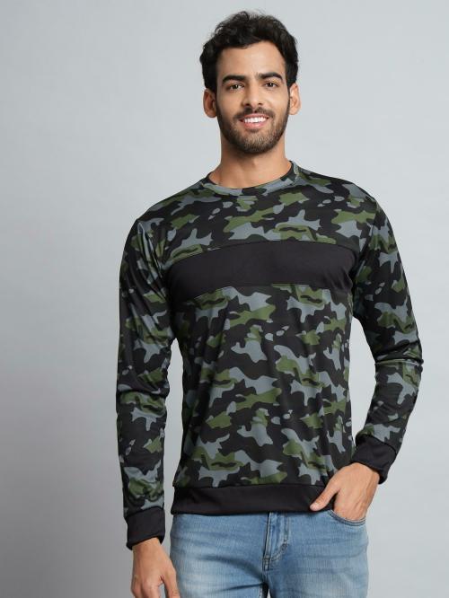 Buy Rabby Black Men Colorblock Polyester Round Neck Tshirt (XXL) Online ...