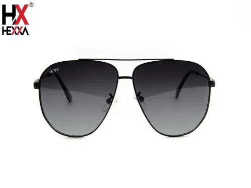 Buy HEXXA Fancy Polycarbonate Lens Metal Frame Avaitor Sunglasses for ...