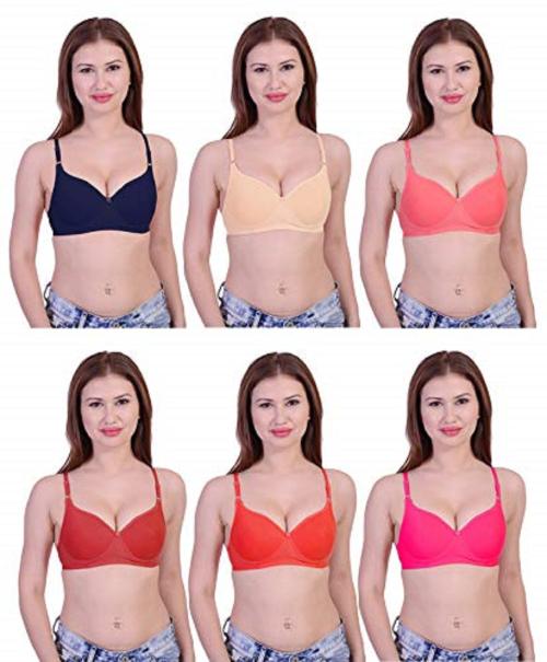 Buy Caracal Combo Padded Bra For Women Seamless Cotton Full Coverage Ladies Girls B Cup Non ...
