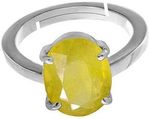 Buy Chopra Gems & Jewellery Silver Plated Brass Yellow Sapphire Pukhraj ...