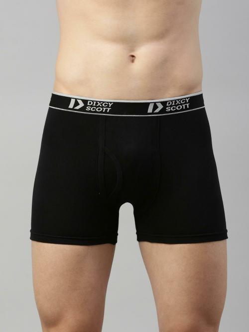 Buy Dixcy Scott Originals Men's Black Solid 100% Cotton Trunks Online ...