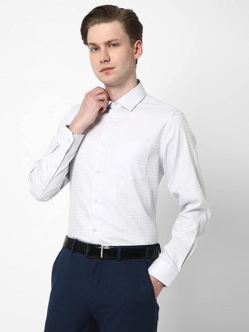 Buy Cotstyle Men Off White Self Design Luthai Supima Mercerised Cotton ...