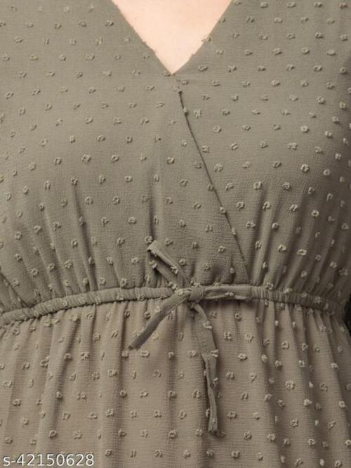 Buy CF CREATIVE Women Grey Self Design Chiffon Tops (S) Online at Best ...