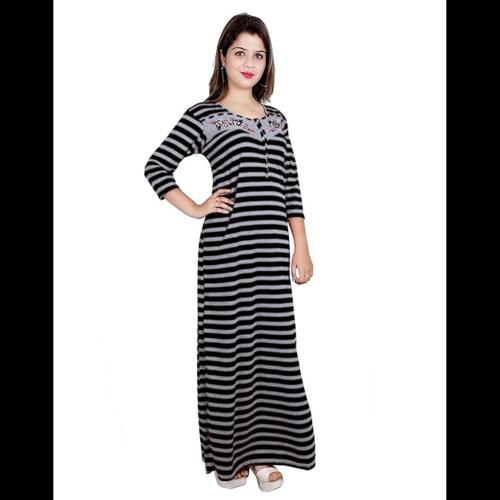 Buy SKMODEL STYLISH Women Nighty/Nightwear (Black)- a Unique Design ...