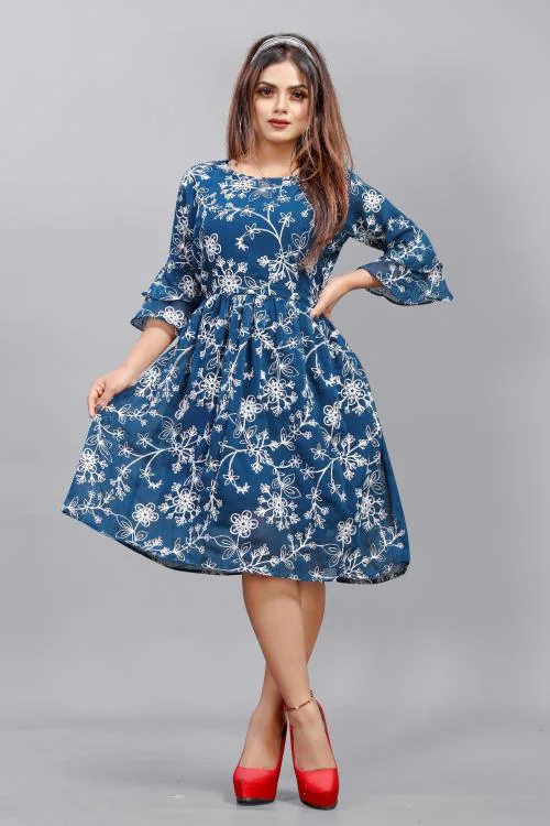 Buy JULEE Women's Georgette Embroidered Dress Online at Best Prices in ...