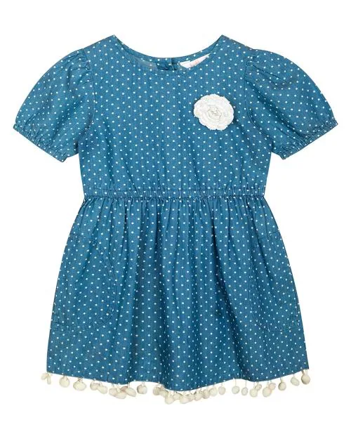 Buy Budding Bees Denim Darling Dress with Blue Prints Online at Best Prices in India - JioMart.