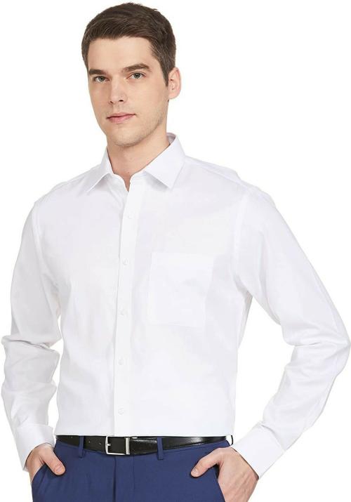 Buy THESMOKE Men Solid Formal White Shirt (Pack Of 1) Online at Best ...