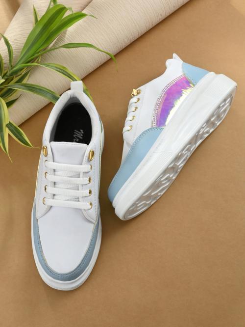 Buy Mr. Wonker Women Colourblocked Designer Sneaker Shoes (White ...