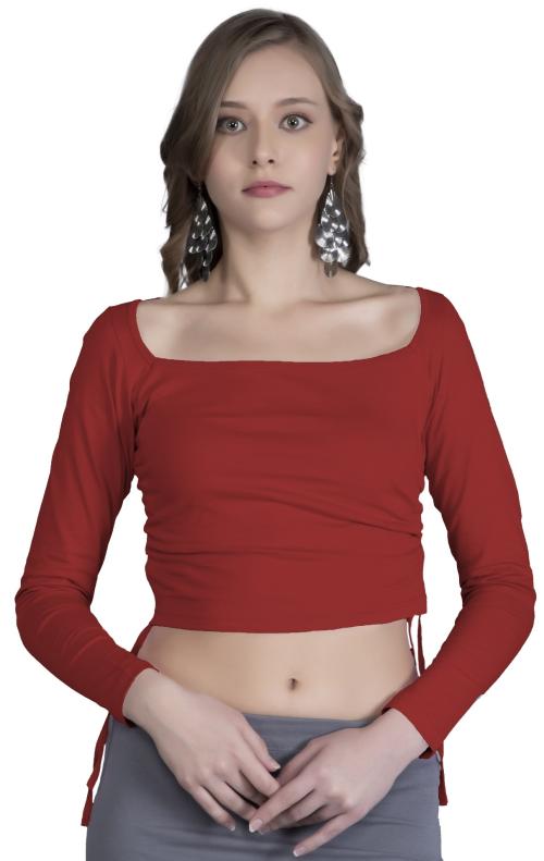 Buy THE BLAZZE B1909 Women Cotton V Notch Neck Blouse Adjustable ...