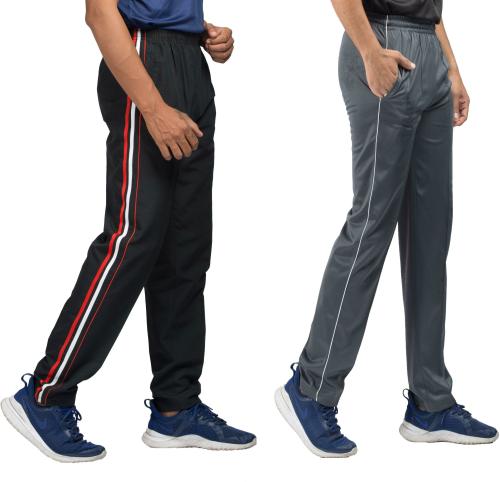 Buy estro Men Grey Striped Polyester Track Pants Online at Best Prices ...