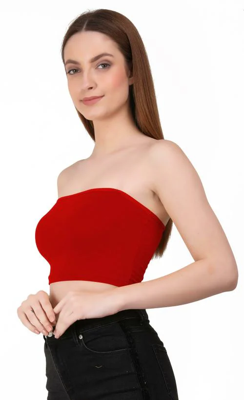 Buy THE BLAZZE_Women Polyester Red Tube Top_M Online at Best Prices in ...