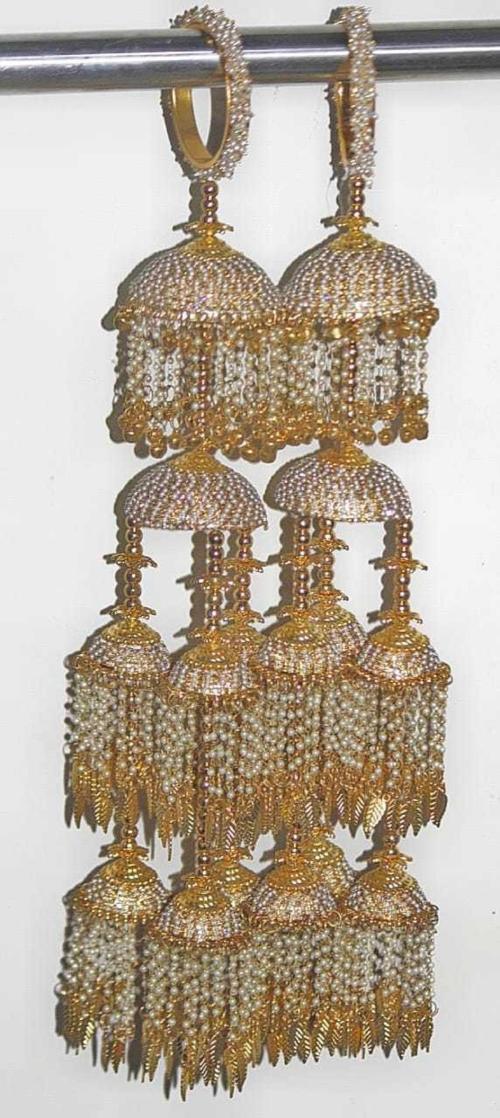 Buy KSK.KALIRA Long Kaleere Brass Gold-plated Designer Beaded Kalira ...