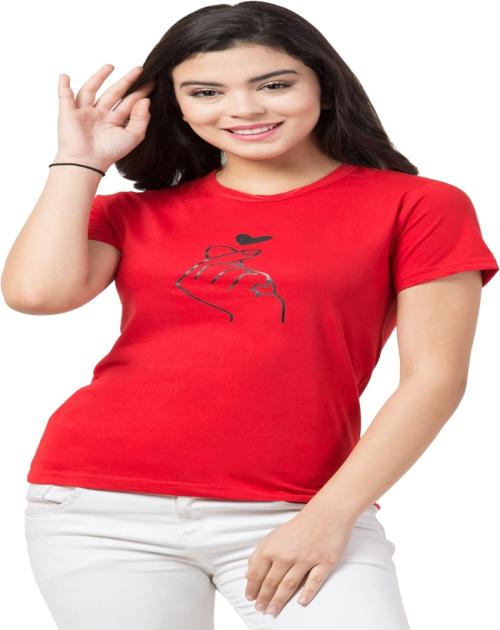 Buy TUSI Solid WomenRound Neck T Shirt Online at Best Prices in India ...
