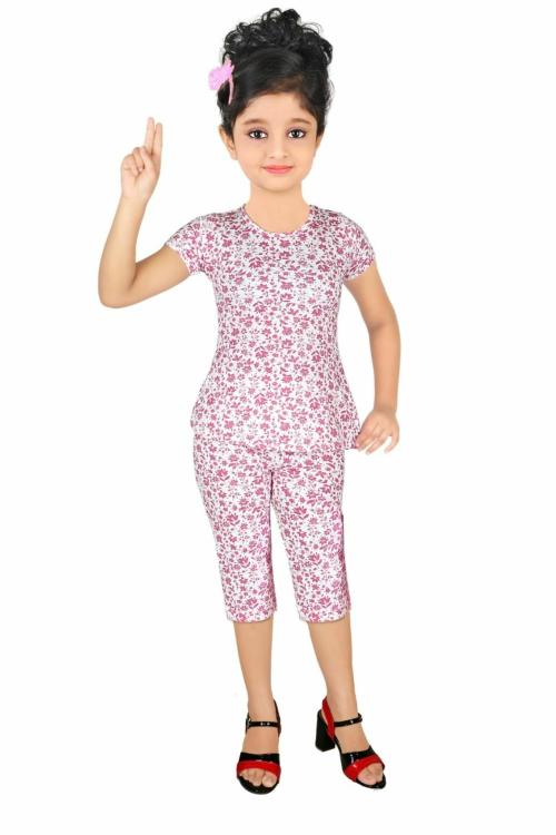 Buy GIRLS PINK ALLOVER COTTON TOP AND BOTTOM SET Online at Best Prices ...