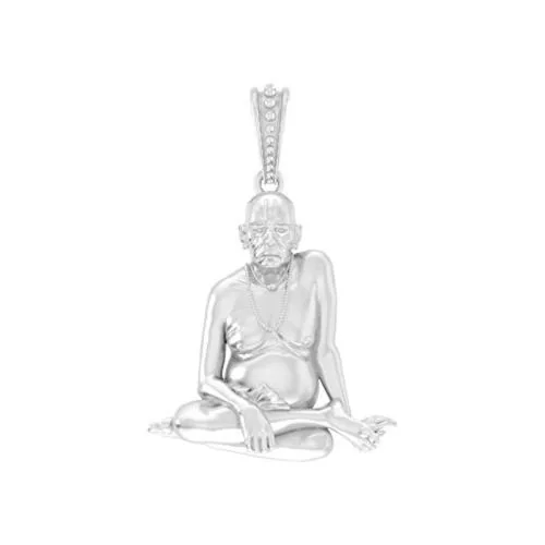 Buy Akshat Sapphire Pure Silver Spiritual Swami Samarth Pendant ...