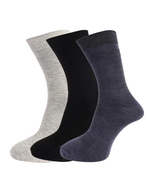 Buy DOLLAR Men's Multicolor Solid Cotton Blend Pack of 3 Full-length ...