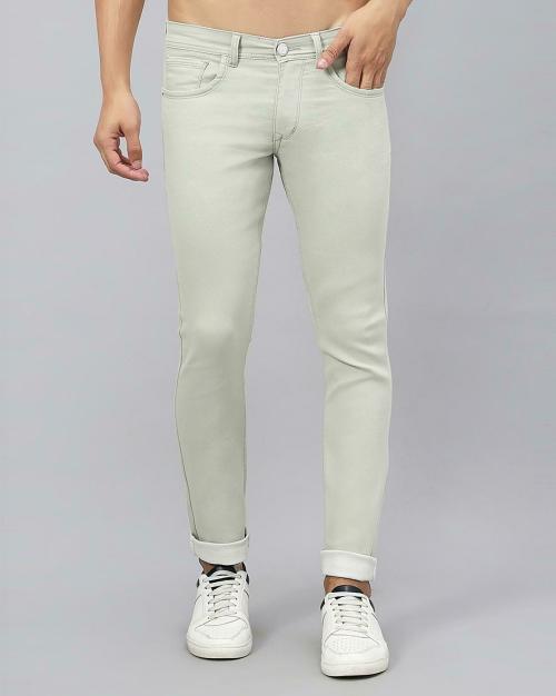 Buy TCI TRUE COLORS OF INDIA Men Light Green Solid Denim Men'S ...