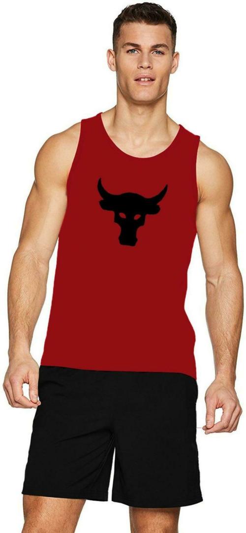 THE BLAZZE Red Cotton Blend Gym Vest S - JioMart