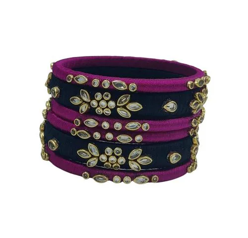 Buy Yaalz Women, Girls And Babies MultiColour Silk Thread Kundan ...