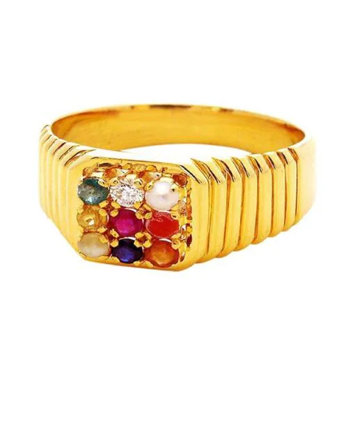 Buy CEYLONMINE GOLD PLATED NAVRATAN RING Online at Best Prices in India ...