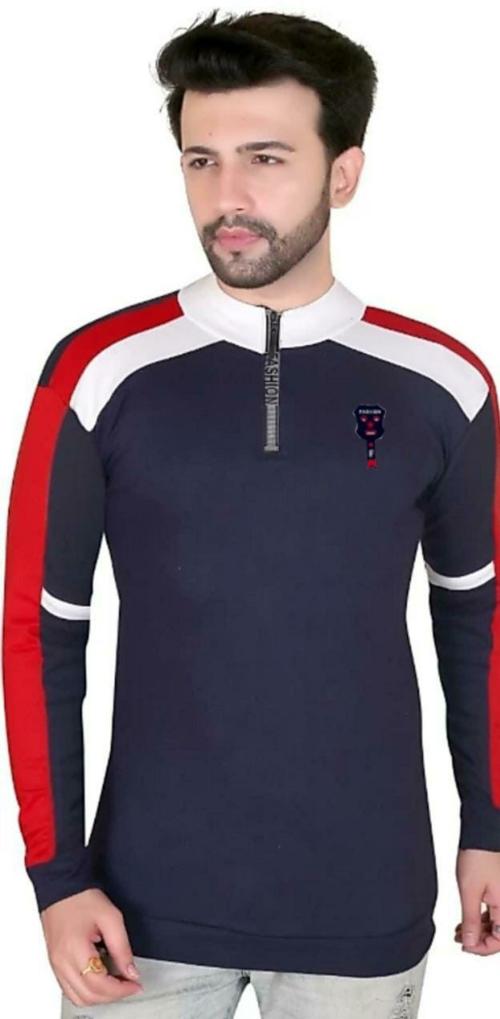 Buy RDS GARMENT HUB Men Dark Blue Cotton Blend Colorblock Tshirt (XL ...