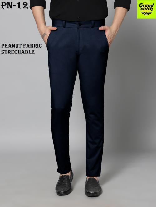 Buy GS GRAND STITCH Mens Lycra Peanut fabric Trouser Pant Online at ...