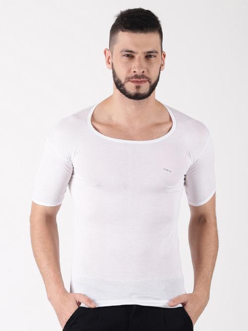 Buy DOLLAR Lehar Men's White Solid 100% Cotton Pack of 10 Half-Sleeve ...