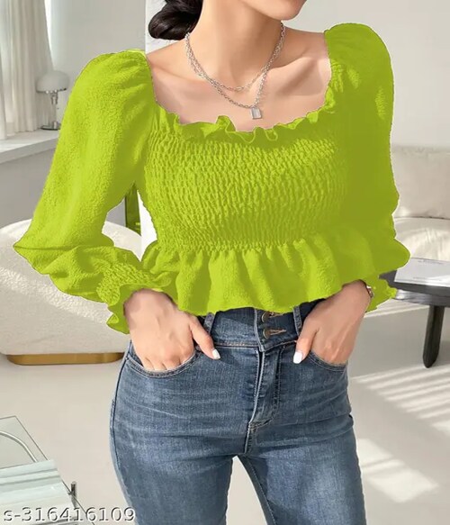 Buy Pelhure Women Crepe Tops-02-Sze-M-Colour-Purple Online at Best ...