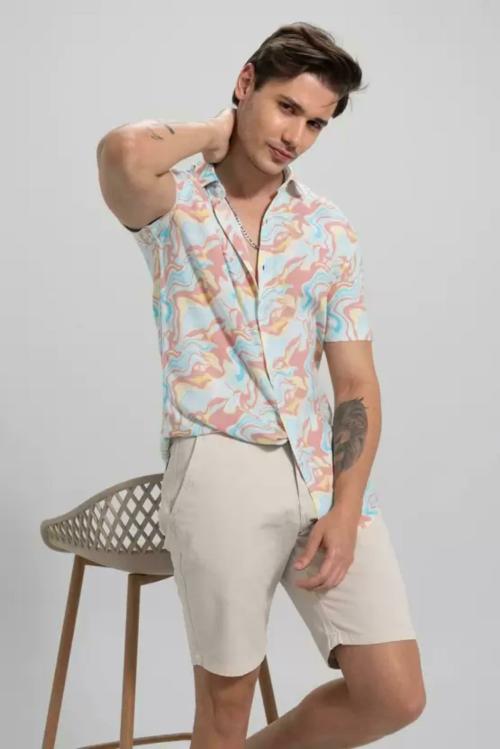 Buy PRIMEFIELD Men Regular Fit Printed Casual Polycotten Multicolour ...