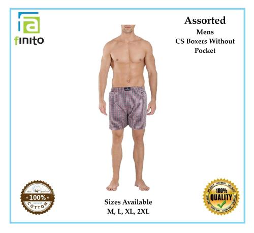 Buy FINITO 100% PURE COTTON CS BOXERS WITH SIDE POCKETS Online at Best ...