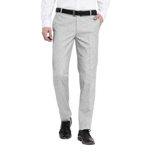 Buy VILLAIN Men's Formal Trousers - Slim Fit Formal Pants - Off White ...