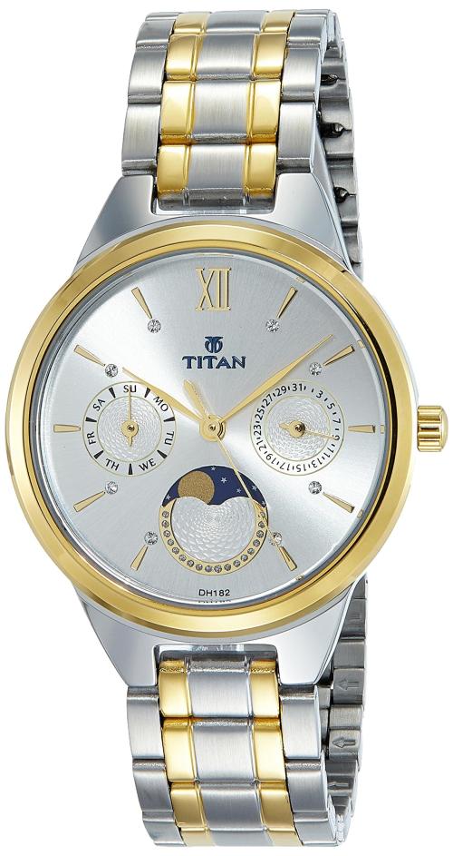 Buy Titan Analog Dial Silver Band Gold Neo Watch-Nl2590Bm01 For Womens ...