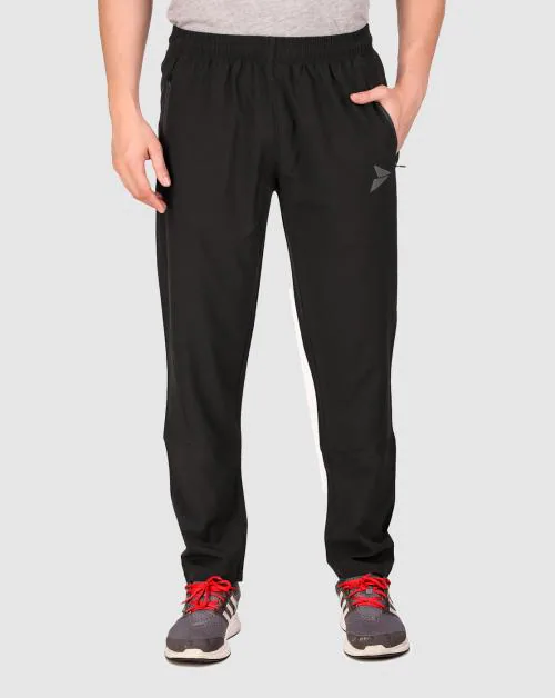 Buy FITINC Dark Grey NS Lycra Dryfit Light Weight Regular fit Trackpants with Zipper Pockets ...