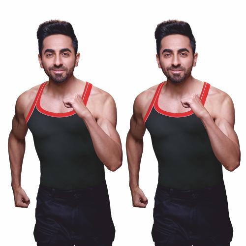 Buy Ranjit Smart Men's Rib Fabric Gym Vest (Pack of 2) (Assorted ...
