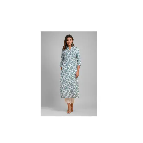 Buy Aasiya Women Floral Print Viscose Rayon Straight Kurta (Green ...