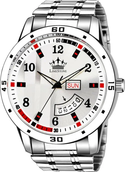 Buy LIMESTONE Analog White Dial Silver Strap Watch For Men (LS2866 ...