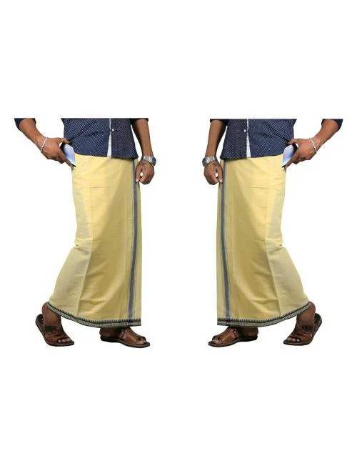 Buy PRAKASAM COTTON COTTON Mens Kerala Thalapathi Border 2Way pocket ...