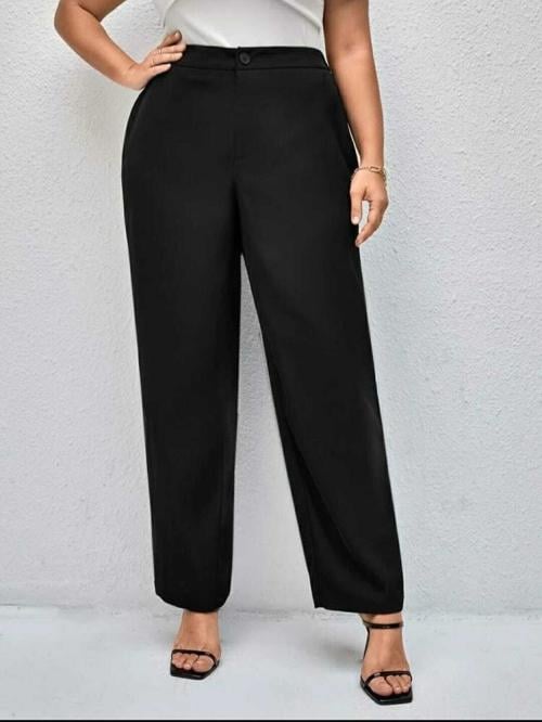 Buy Broadstar Women Black Wide Leg Loose Fit Viscose Rayon Formal ...