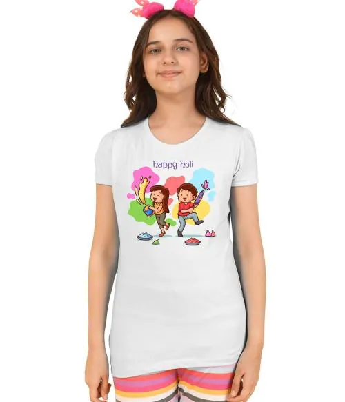 Buy KYDA KIDS Girls Printed Holi T-shirt Online at Best Prices in India - JioMart.