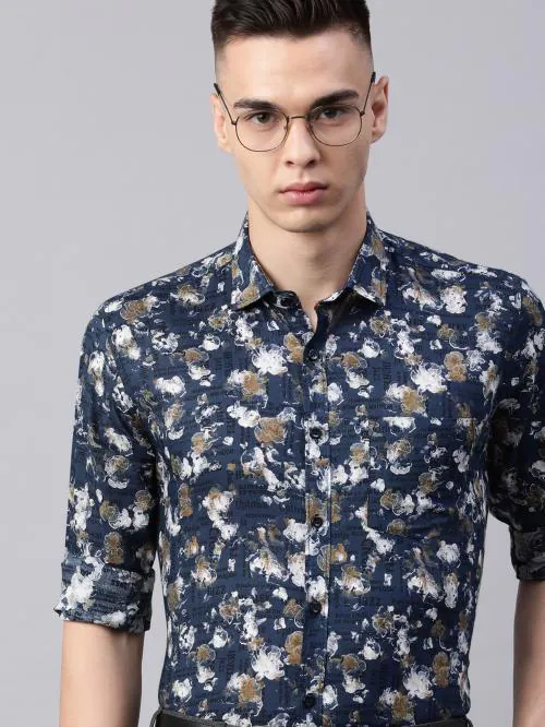Buy 5TH Anfold Mens Formal Pure Cotton Printed Full Sleev Shirt Online ...