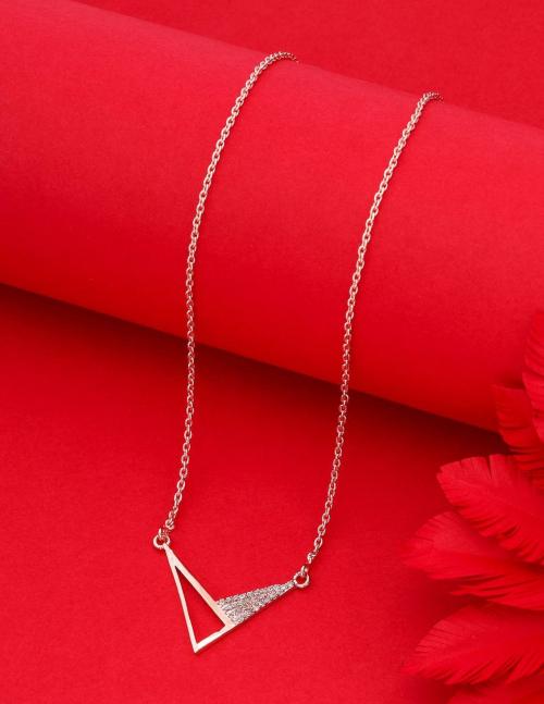 Buy Zabby Allen Latest Trendy Diamond Triangle Design RoseGold Plated ...
