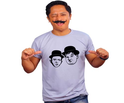 Buy Mooch Wale Laurel And Hardy Vector Black Amd White Grey Quick-Dri T ...